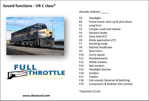 VR C class (D/E) Full Throttle sound project - Auscision | DCCSound