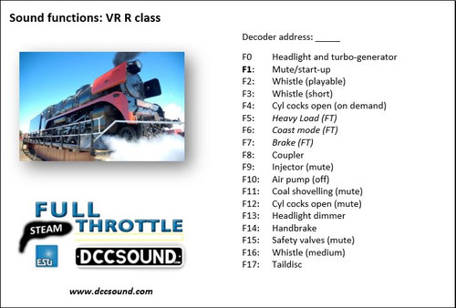 VR R class (steam) Full Throttle sound project | DCCSound