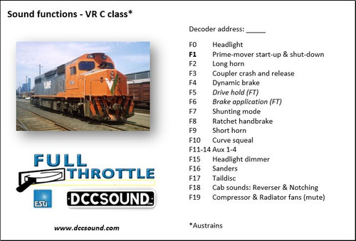 VR C class (D/E) Full Throttle sound project - Austrains | DCCSound