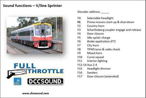 V/Line Sprinter Full Throttle sound project | DCCSound
