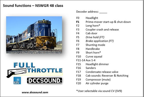 NSWGR 48 class (D/E) Full Throttle sound project | DCCSound