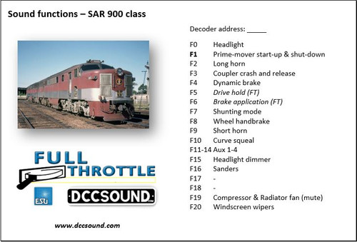 SAR 900 class (D/E) Full Throttle sound project | DCCSound