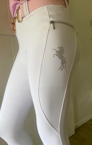 'Mare and Me Milky White Competition Show Tights Dressage Showjumping ...