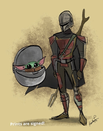 Mando & Child 5x7 DesignerCon 2019 Debut | kristenhapalau