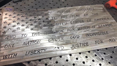 Steel United States Pledge Flags | puddlebuster