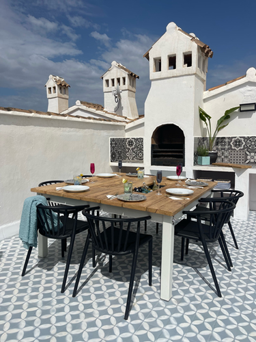 1.6m Square Prosecco Patio Table (+ Bench Options) | TheTableGuy