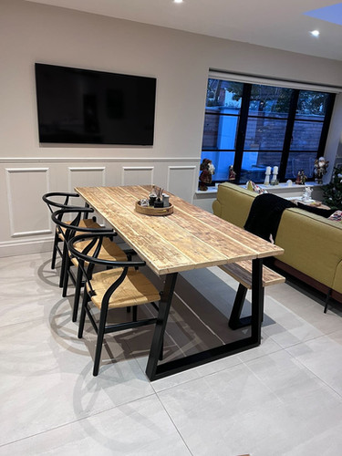 Off-The-Shelf Rustic Metal Dining Table Set | TheTableGuy