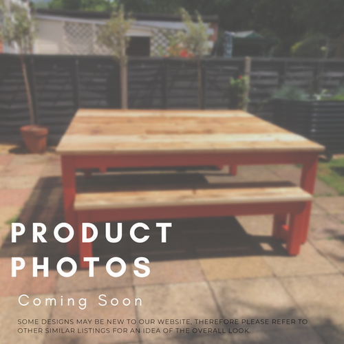 1.8m Square Rustic Patio Table (+ Bench Options) | TheTableGuy