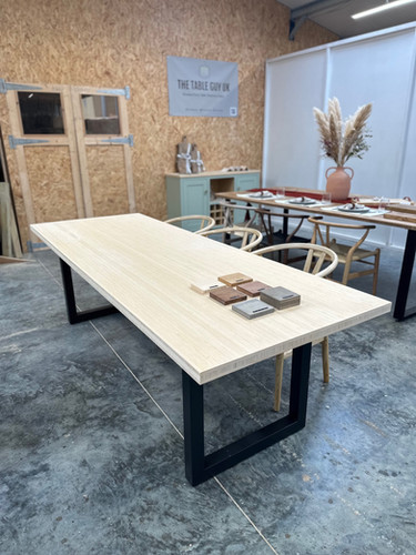 Chunky Bamboo Metal Dining Table | TheTableGuy