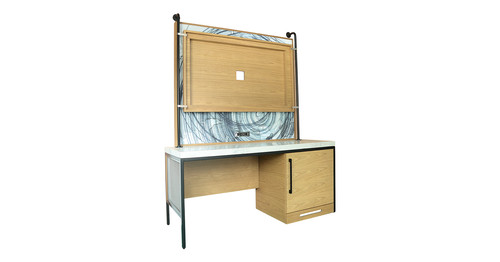 8990r - Desk with TV Shroud and Mini-fridge | Samuelson