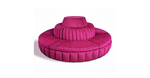8566 - Fully Upholstered Round Banquette | Samuelson