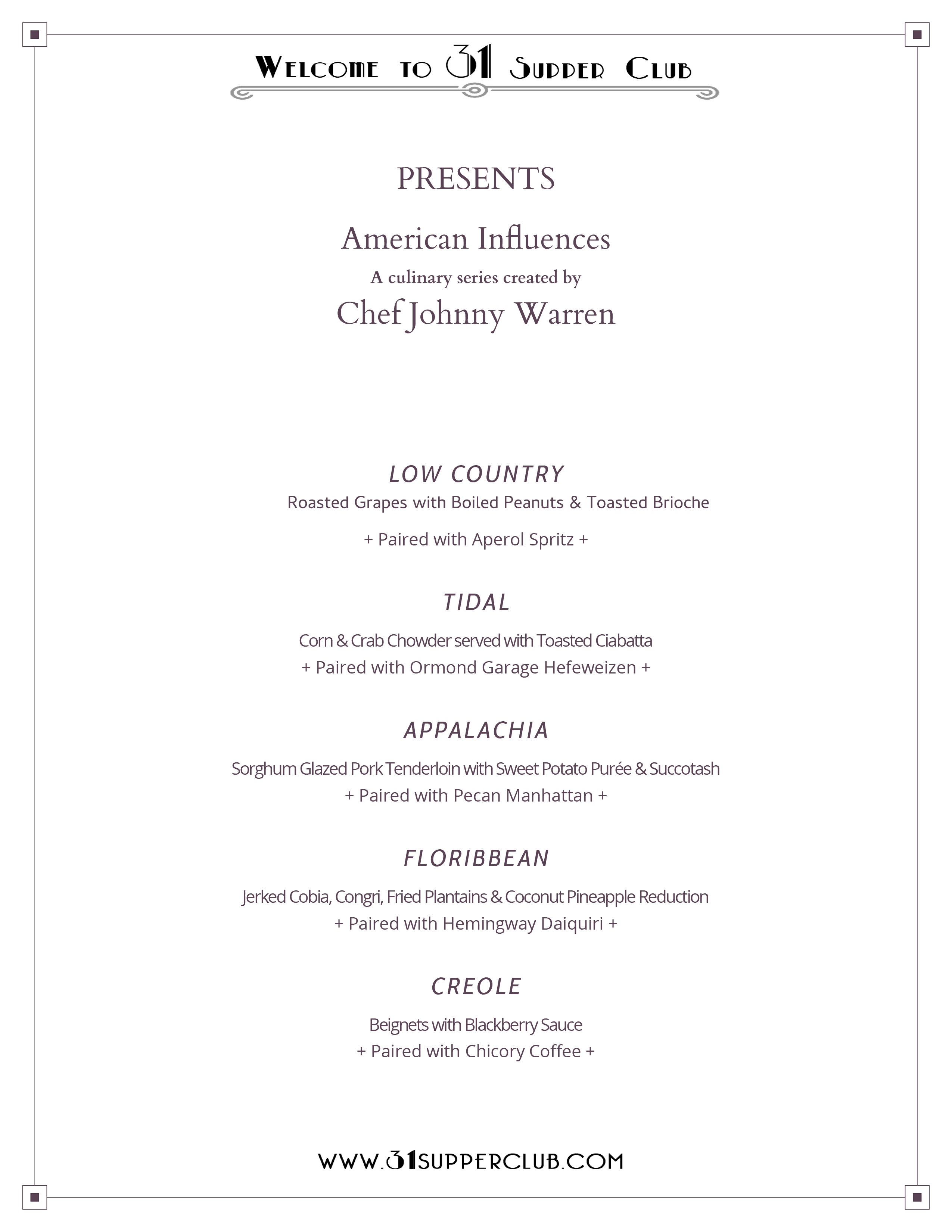 Tickets | 31 Supper Club