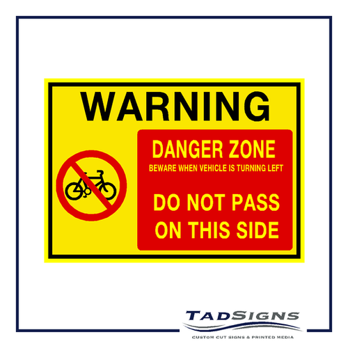 Cyclists do not pass on this side -landscape | Tadsigns