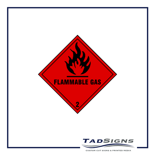 Dangerous substances - flammable gas sign | Tadsigns