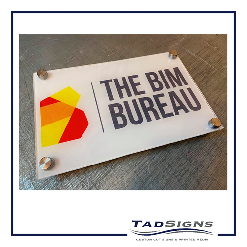 Large Acrylic reverse printed door building business sign 300mmx 150mm ...