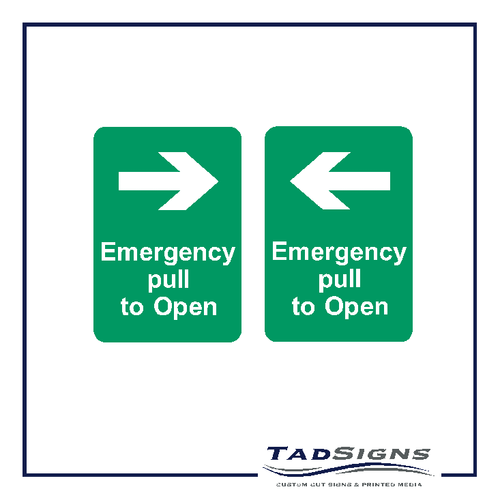 Emergency Pull to Open Sticker (Pair) | TADSIGNS