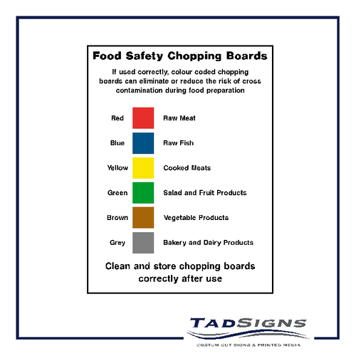 Chopping boards food safety sign | Tadsigns
