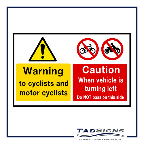 Cyclists twin warning caution sign | TADSIGNS