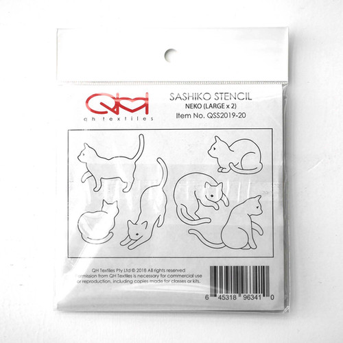 sashiko stencil set Neko (cats) by QH Textiles | susanbriscoe