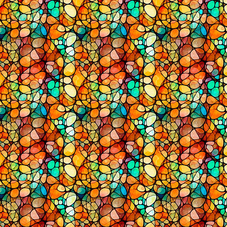 31233-O 'Kaleidoscope' ORANGE, Solstice for QT Fabrics, by 1/2 ...