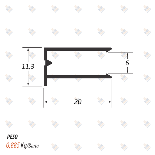 Perfil "U" 6mm | sbacomercial