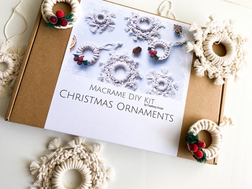 Christmas Ornaments - Macrame DIY Kit | Feathery Knots