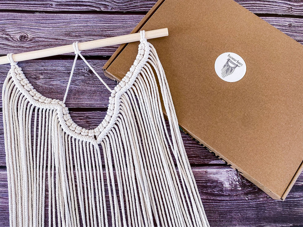 Macrame DIY Kit - Square Knot Pyramid | Feathery Knots