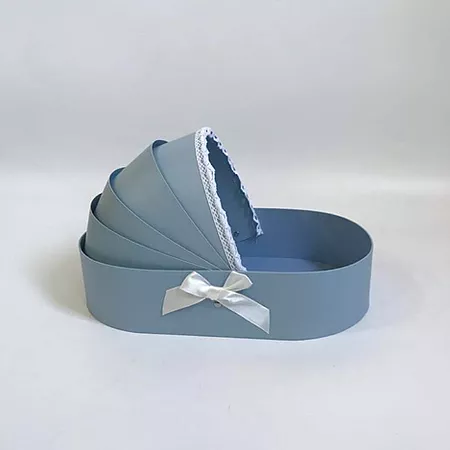 Baby Cradle Box | Blue | Offshore Florist Supplies