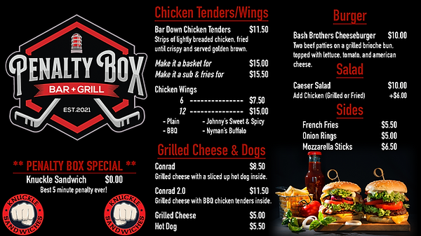 Menu | Penalty Box Grill