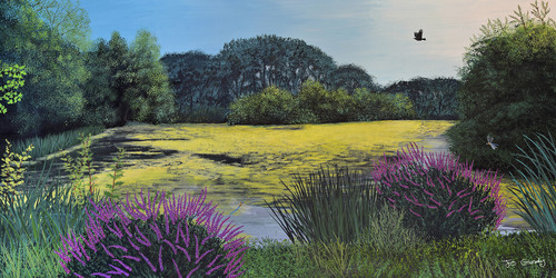 40 x 20 inch canvas print of Summer Lake | jogrundyartist