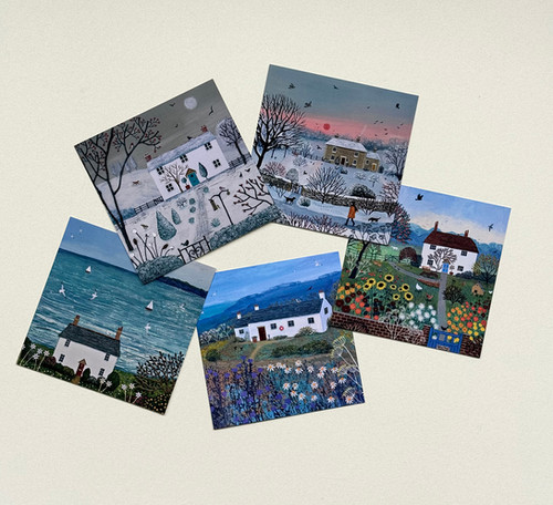 Cosy Cottage-set of postcards | jogrundyartist