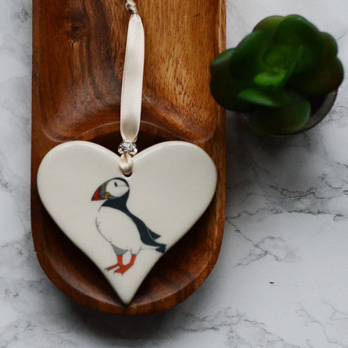 Puffin Ceramic Heart | Dimbleby Ceramics