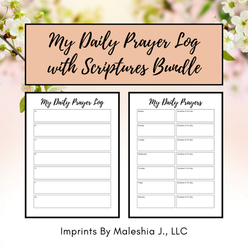 My Daily Prayer Log Bundle Template Printable US Letter | Imprints By MSJ