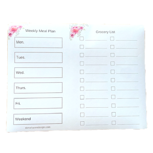 weekly menu planner S0001 | DeMaris Anne Designs