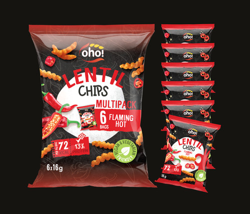 Oho Lentil Chips Flaming Hot Multipack | GBB
