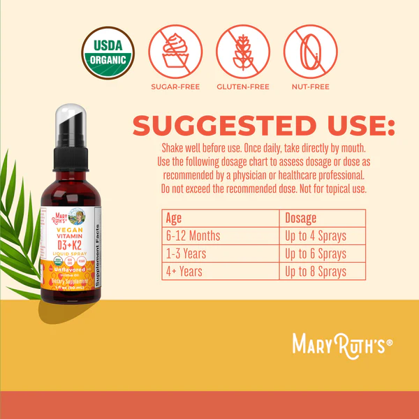 Mary Ruth's®: Organic D3 + K2 Spray | Yurish IHP