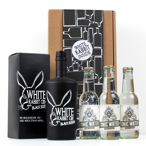 Geschenk White Rabbit Gin Black Edition, 500 ml & 3 Kandt Tonic Water ...