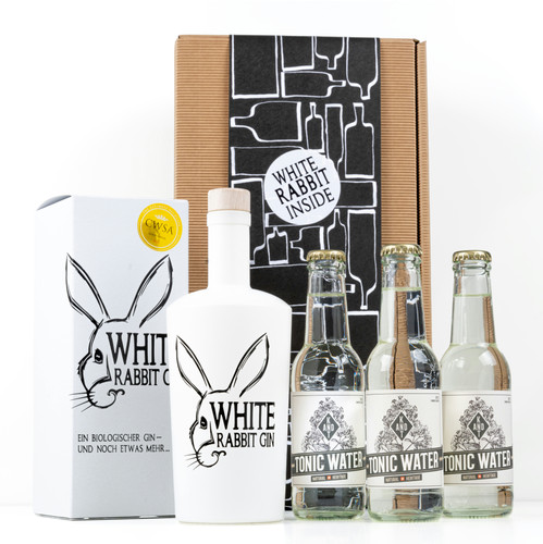 Geschenk White Rabbit Gin, 500 ml & 3 Kandt Tonic Water | whiterabbitgin