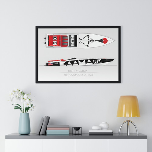 Betty Cook 38 KAAMA Scarab Side Profile and Top View - Framed Print ...
