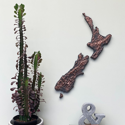 Copper NZ Map Artwork | One Lane Bridge