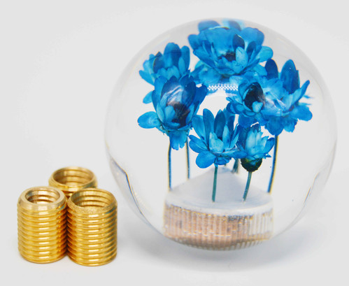 KODE Screw On Gear Knob 5cm Dia. with Blue Flower Desi | kodeshop