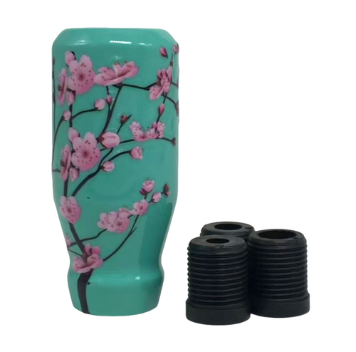 KODE Screw On Gear Knob 8cm Long-Painted in Teal With Blossom | kodeshop