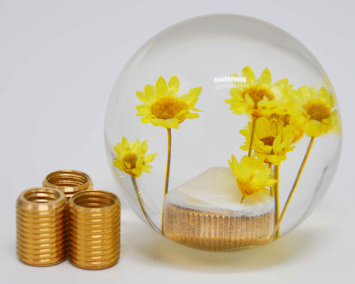 KODE Screw On Gear Knob 5cm Dia. with Yellow Flower Design | kodeshop