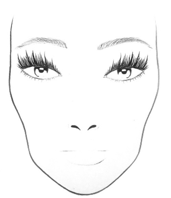 how to draw eyelashes on face charts