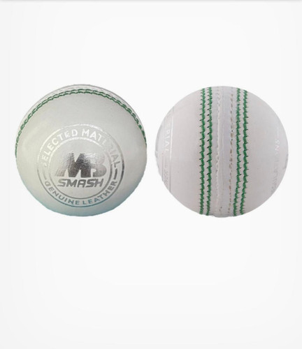 MB Malik Smash White Cricket Ball | Conquer Sports