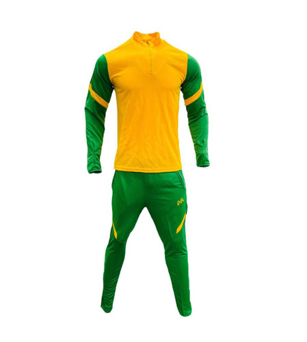 Mitzuma Men's 1/2 Zip Solar Tracksuit - Emerald & Gold | Conquer Sports