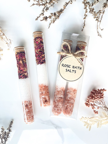 Rose Bath Salt Test Tubes | My Little Glass Jar