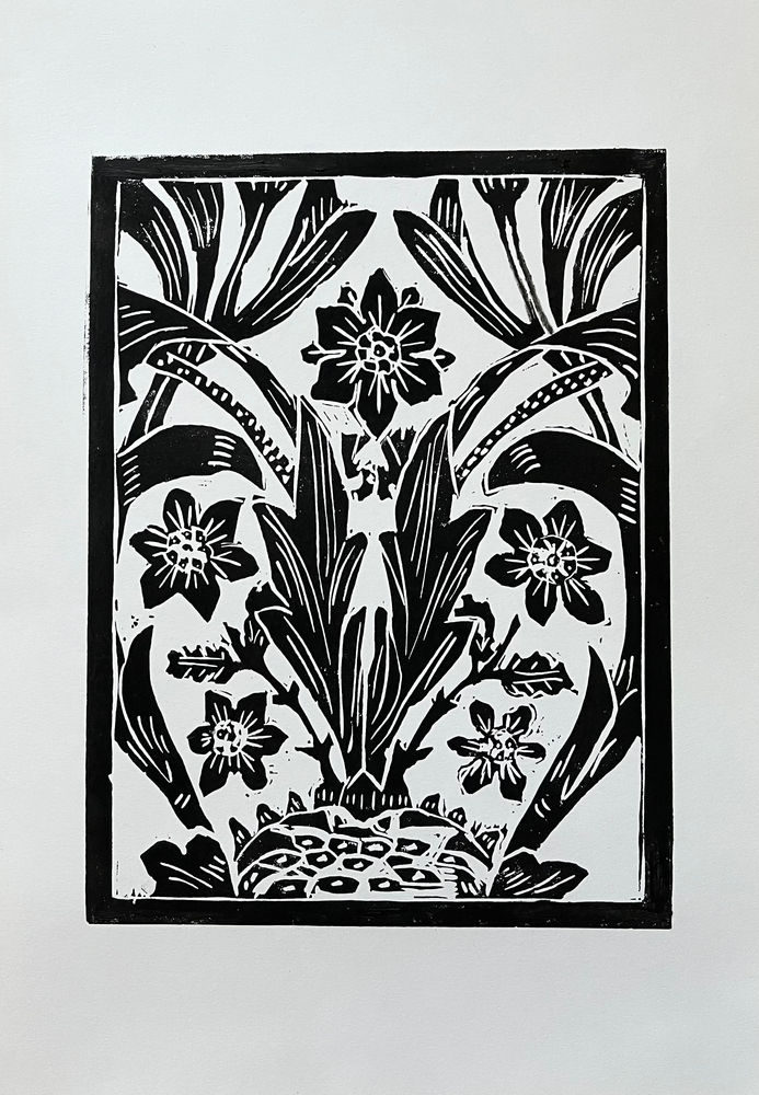 Linoprint inspired by William Morris | Art with Tricia