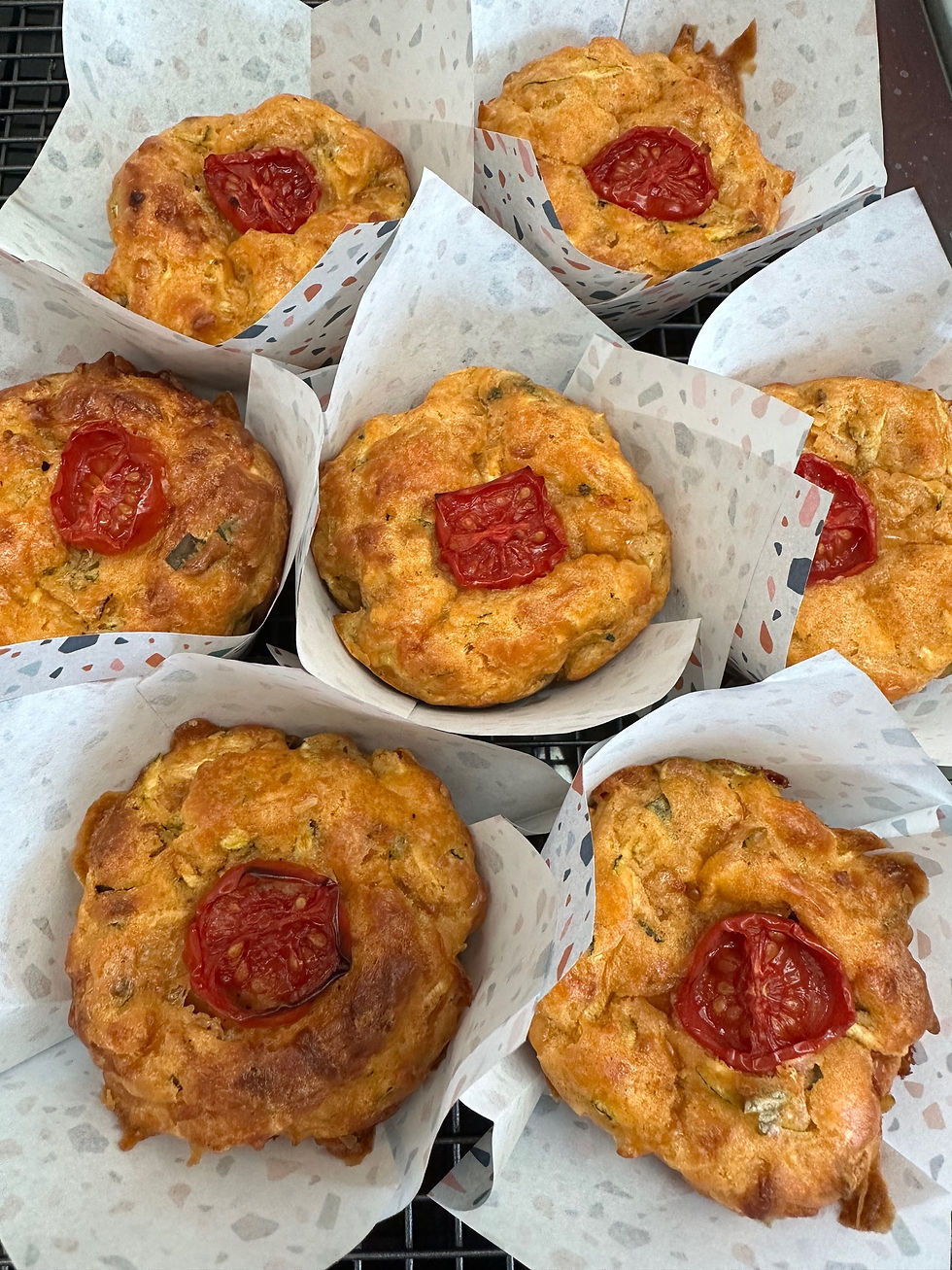 Cheesy Sun-dried Tomato & Basil Courgette Muffins