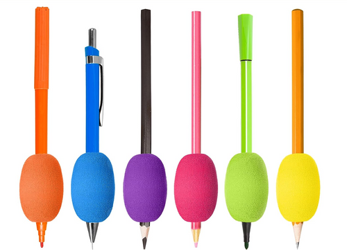 Grip á penna, blýant, liti eða heklunál 1 stk, val um 7 liti | Heimastyrkur